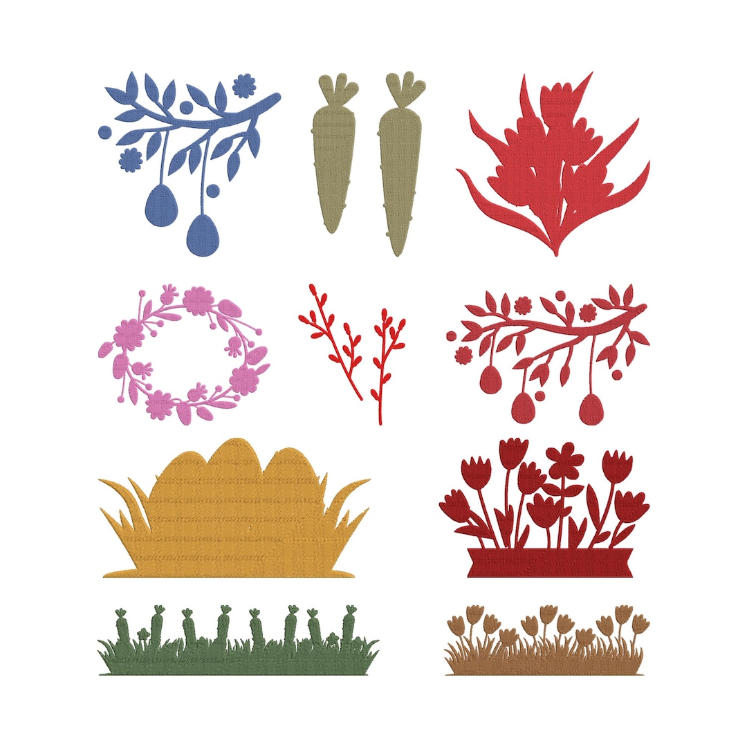 Floral Flower Embroidery Design, Spring Flower Machine Embroidery File ...