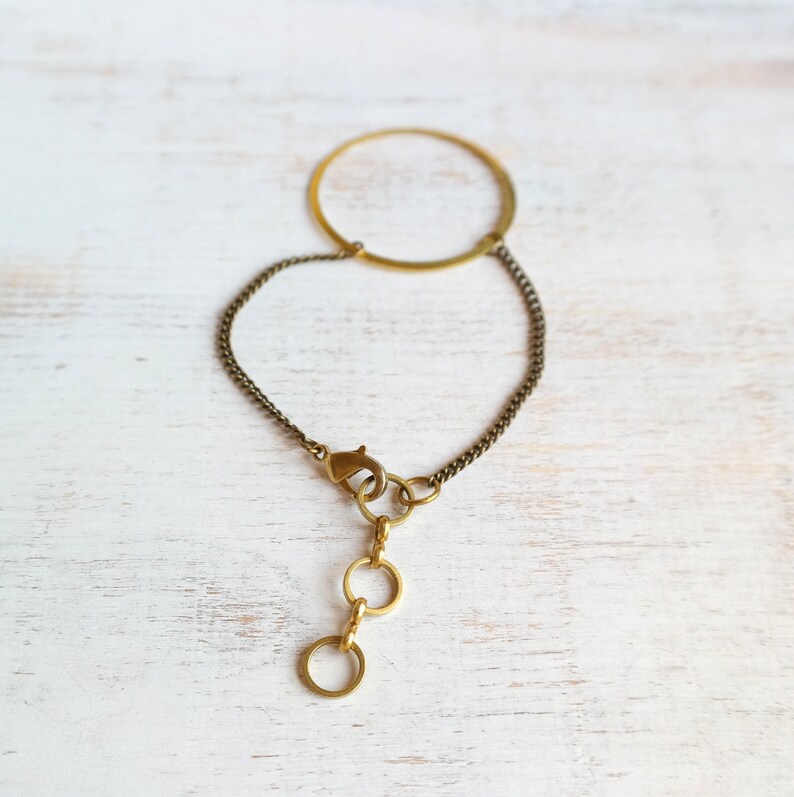 Gold Ring Bracelet / Gold Bracelet With Ring / Gold Bracelet - Etsy