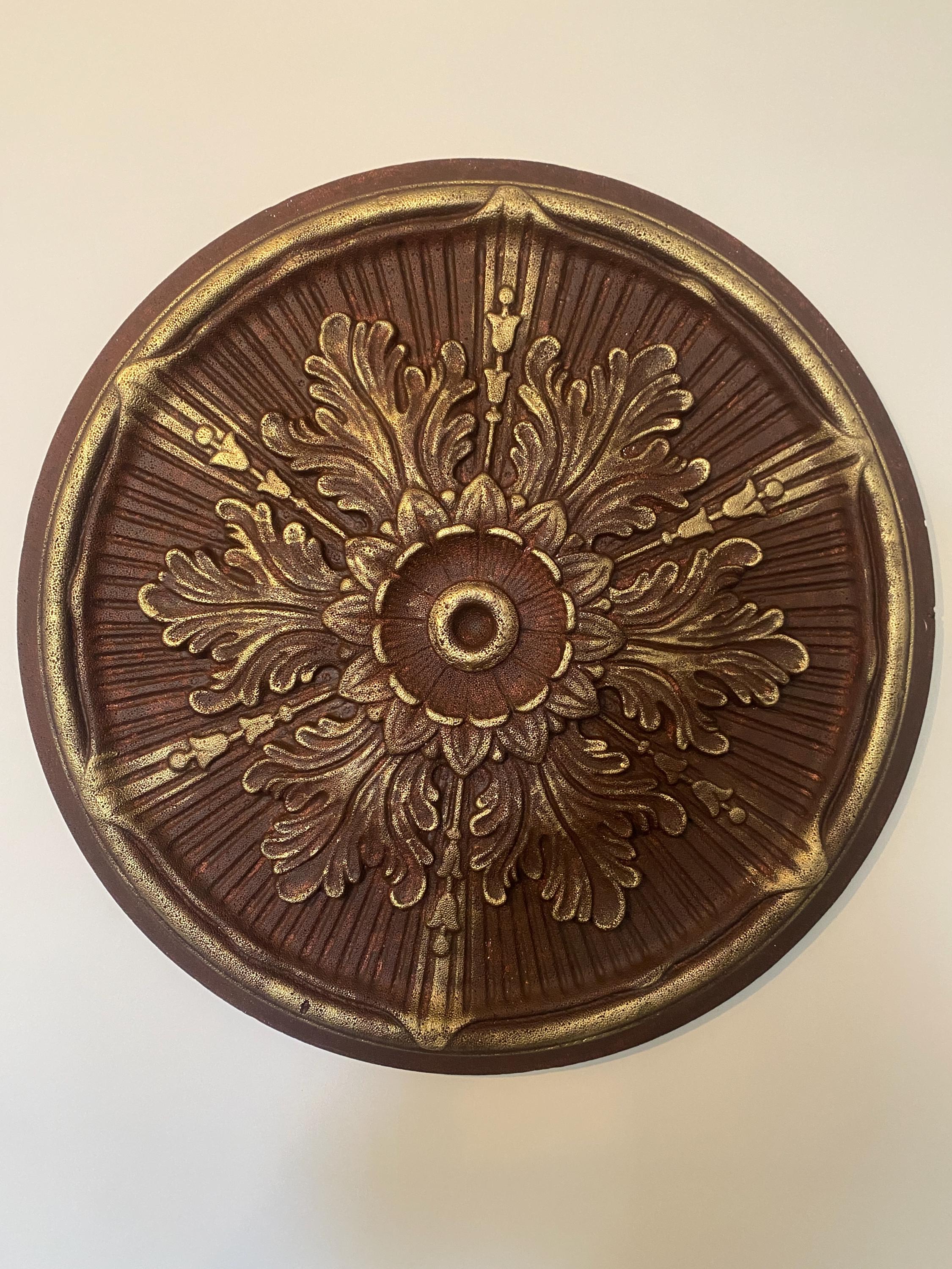 Handmade Decorative Ceiling Medallion Elegant Gold Chandelier Ceiling ...