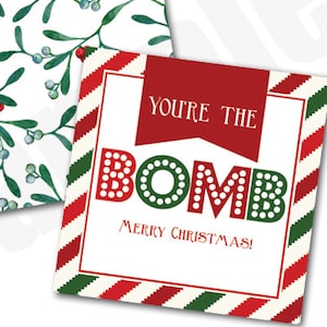 You're the Bomb Bath Bomb Christmas Favor Gift Tag Editable PDF ...