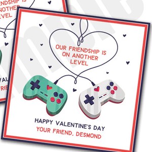 Video Game Level up Friendship Valentines Day Cards Instant Download ...