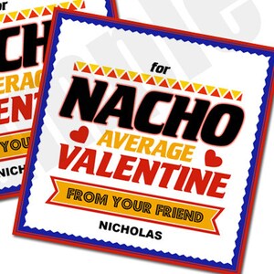Nacho Average Valentine Cards Printable DIY for Doritos Editable PDF ...