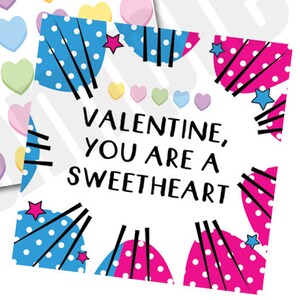 Sweetheart Sweettart Candy Valentine's Day Card Tag Editable PDF ...