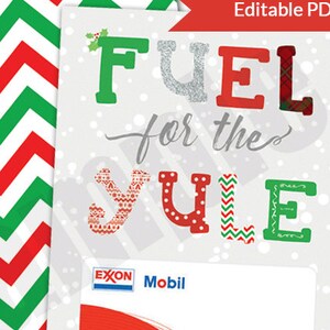 Fuel for the Yule Christmas Gas Gift Card Holder Editable PDF Printable ...