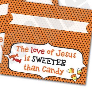 The Love of Jesus is Sweeter Than Candy Halloween Bag Topper Party ...