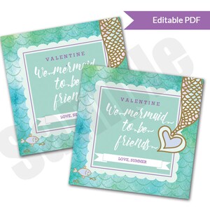 We Mermaid to Be Friends Valentines Day Cards Instant Download ...