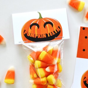 Pumpkin Teeth Candy Corn Halloween Favor Bag Topper Printable PDF - Etsy
