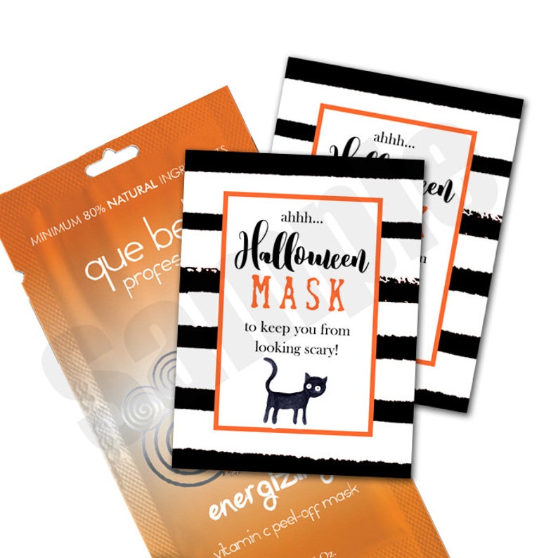 Halloween Mask Favor Tag for Beauty Spa Mask Treatment | Etsy