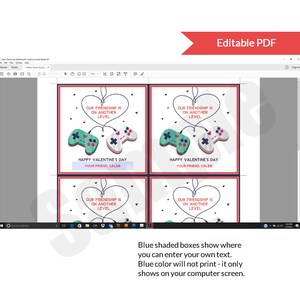 Video Game Level up Friendship Valentines Day Cards Instant Download ...