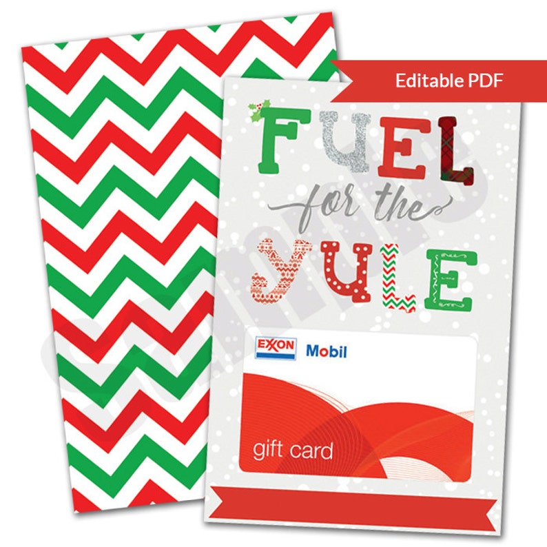 Fuel for the Yule Christmas Gas Gift Card Holder Editable PDF - Etsy