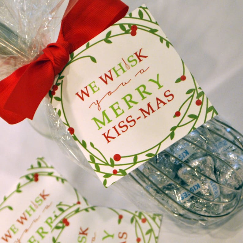 We Whisk You a Merry Kissmas Christmas Gift Favor Tag - Etsy