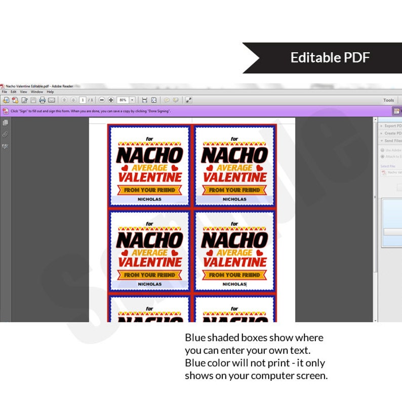 Nacho Average Valentine Cards Printable DIY for Doritos Editable PDF ...