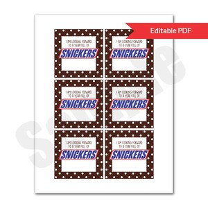 Snickers Candy Bar Back-to-school Classroom Teacher Appreciation Favor ...