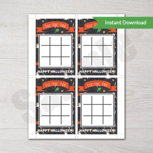 Halloween Tic Tac Toe Game Card Printable Party Favor for Classrooms ...