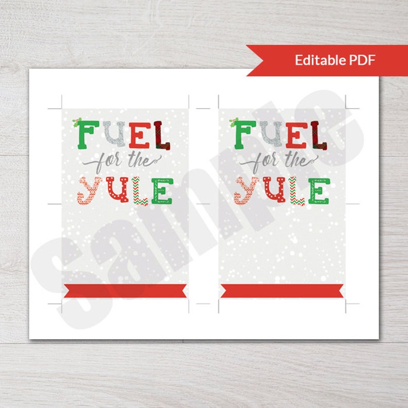 Fuel for the Yule Christmas Gas Gift Card Holder Editable PDF - Etsy