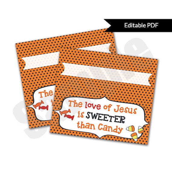 The Love of Jesus is Sweeter Than Candy Halloween Bag Topper - Etsy