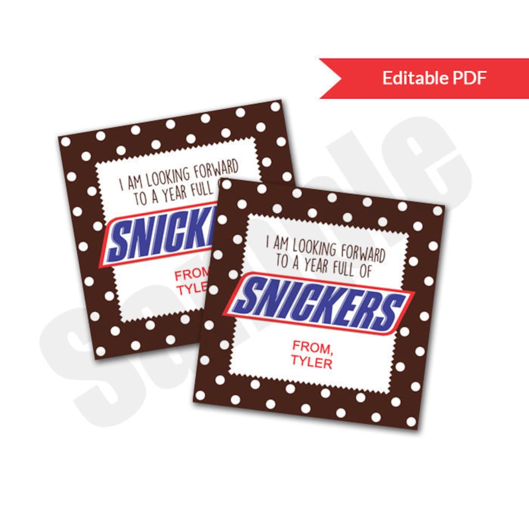 Snickers Candy Bar Back-to-school Classroom Teacher Appreciation Favor ...