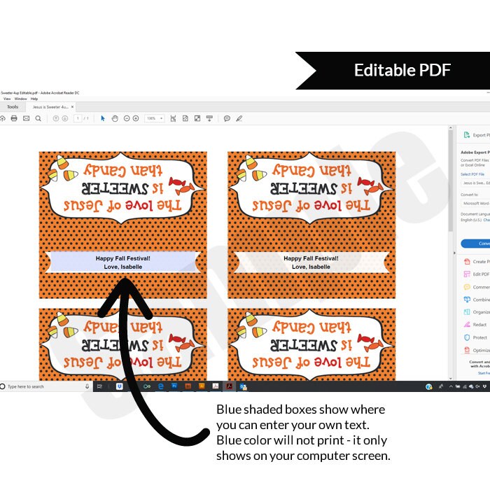 The Love of Jesus is Sweeter Than Candy Halloween Bag Topper - Etsy Canada