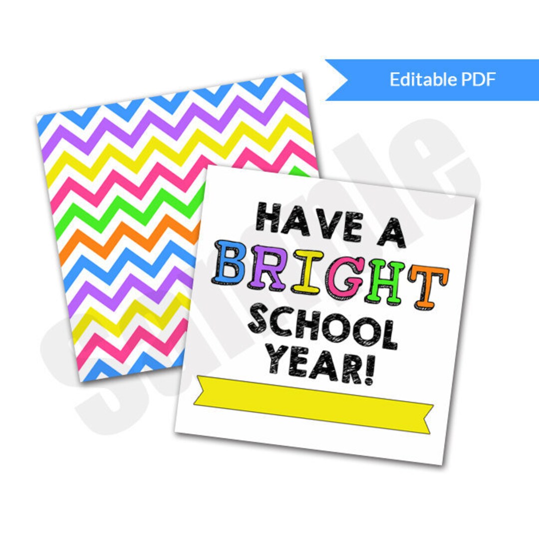 Have a BRIGHT School Year Back-to-school Teacher Highlighter Card Tag ...