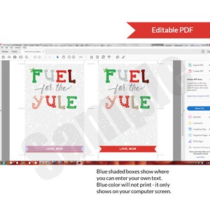 Fuel for the Yule Christmas Gas Gift Card Holder Editable PDF Printable ...