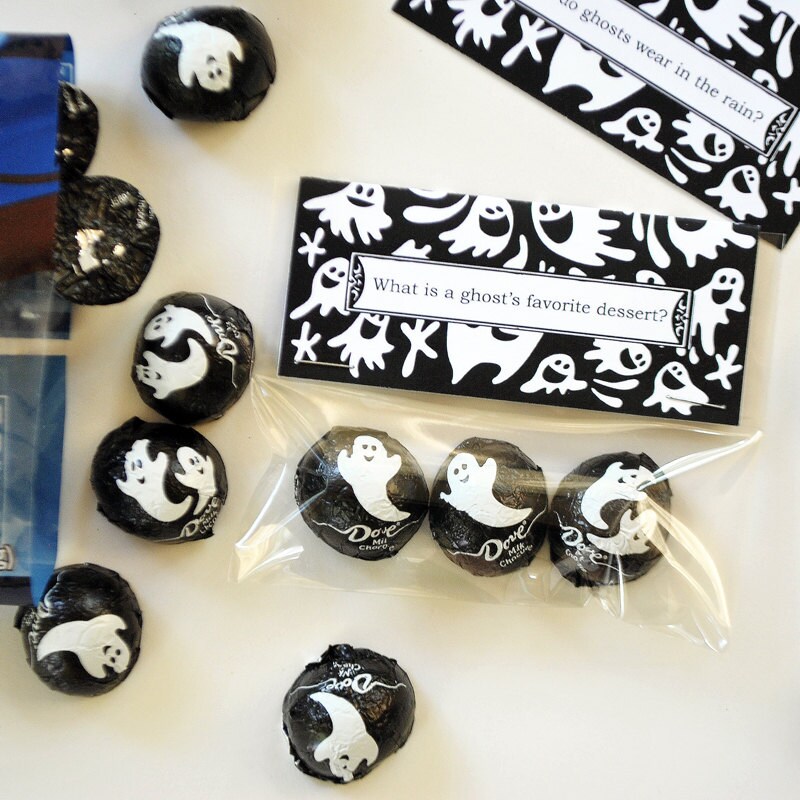 Ghost Jokes Halloween Favor Treat Bag Topper Printable | Etsy