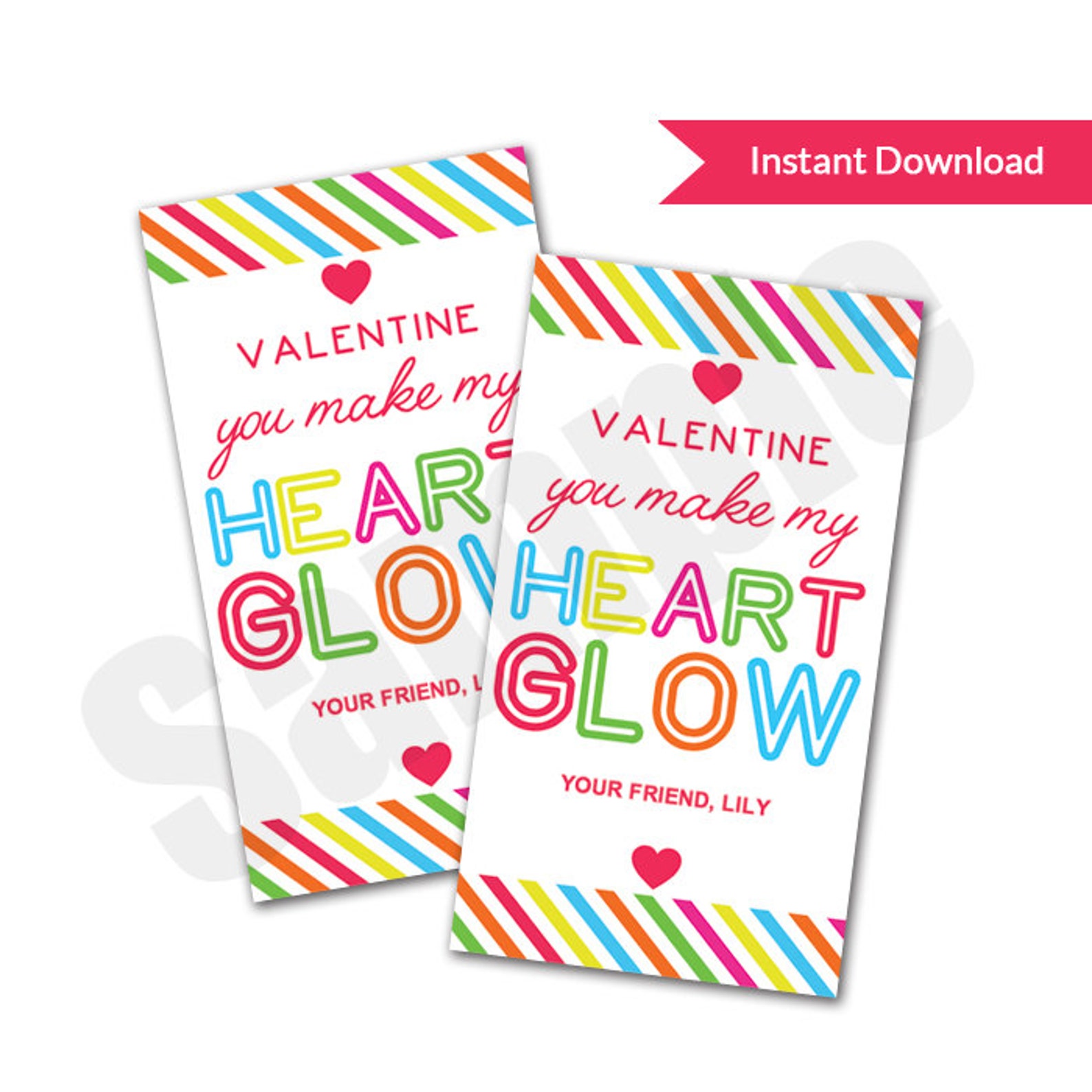 You Make My Heart Glow Neon Valentine for Glow Stick Party - Etsy