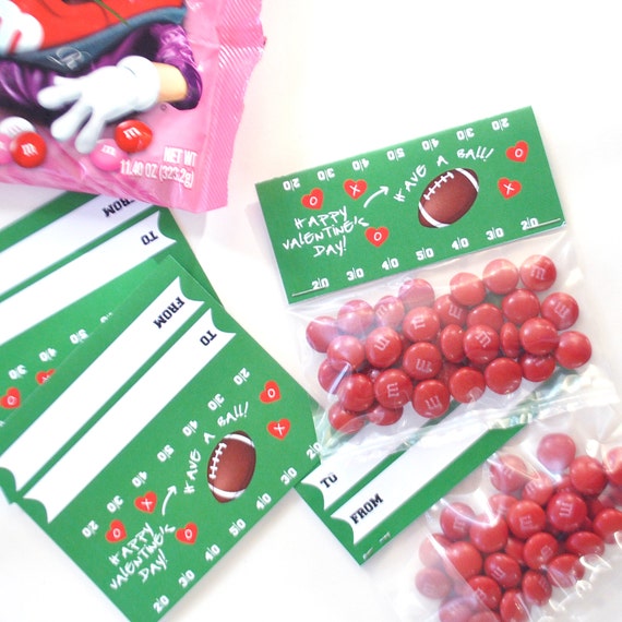 Football Playbook Have a Ball Valentine Favor Treat Bag Topper | Etsy