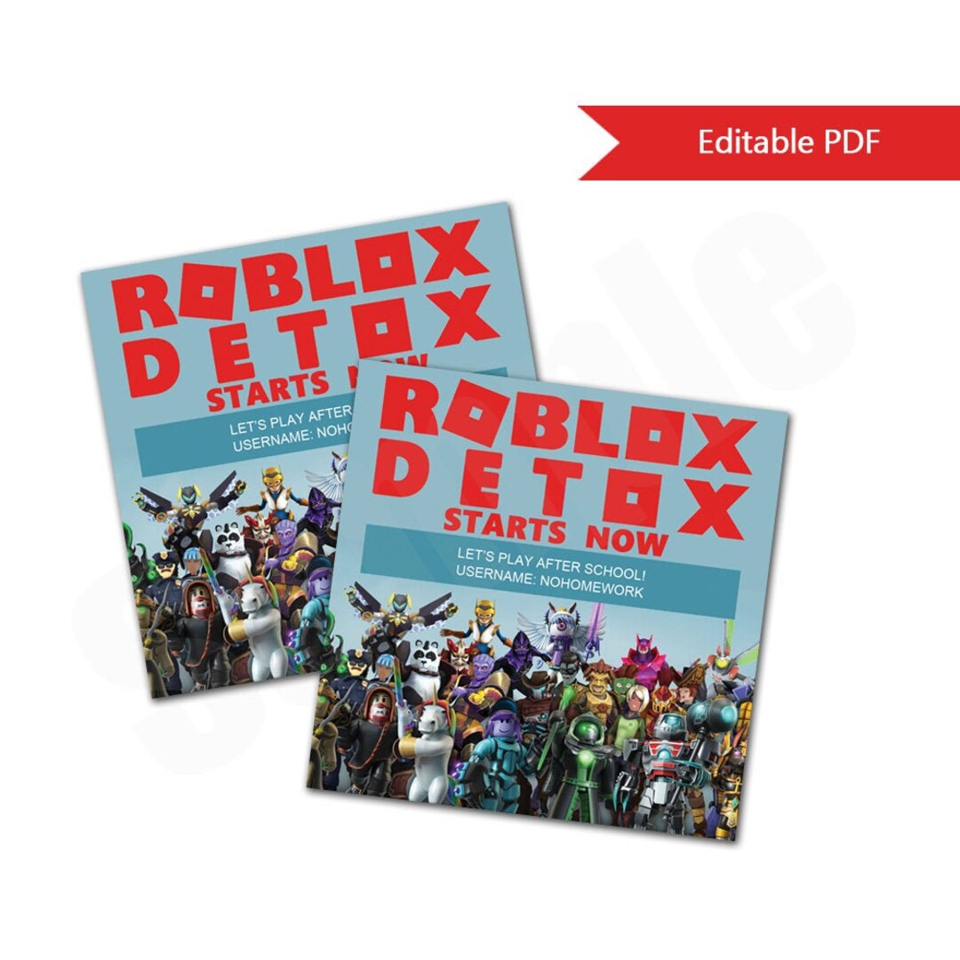Roblox-inspired Video Game Detox Back-to-school Editable PDF Printable ...