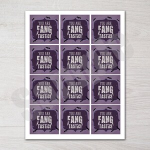 You Are Fang-tastic Halloween Party Favor Tag Card Printable for ...