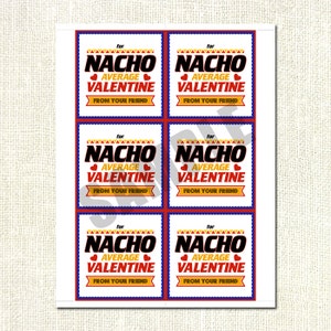 Nacho Average Valentine Cards Printable DIY for Doritos Editable PDF ...