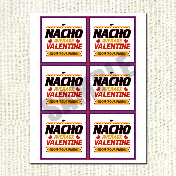 Nacho Average Valentine Cards Printable DIY for Doritos Editable PDF ...
