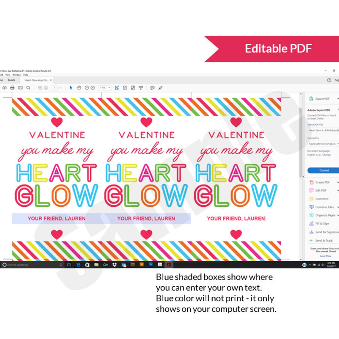 You Make My Heart Glow Neon Valentine for Glow Stick Party - Etsy