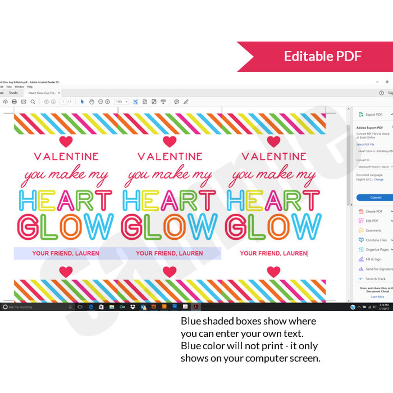 You Make My Heart Glow Neon Valentine for Glow Stick Party - Etsy