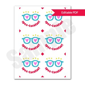 You Are Spec-tacular Love Glasses Valentines Day Card Tags Instant ...