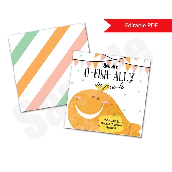 O-Fish-Ally in Pre-K Welcome Back to School Goldfish Tag | Etsy