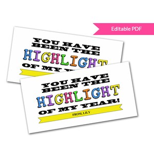 You Have Been the Highlight of My Year Teacher or Student Appreciation ...