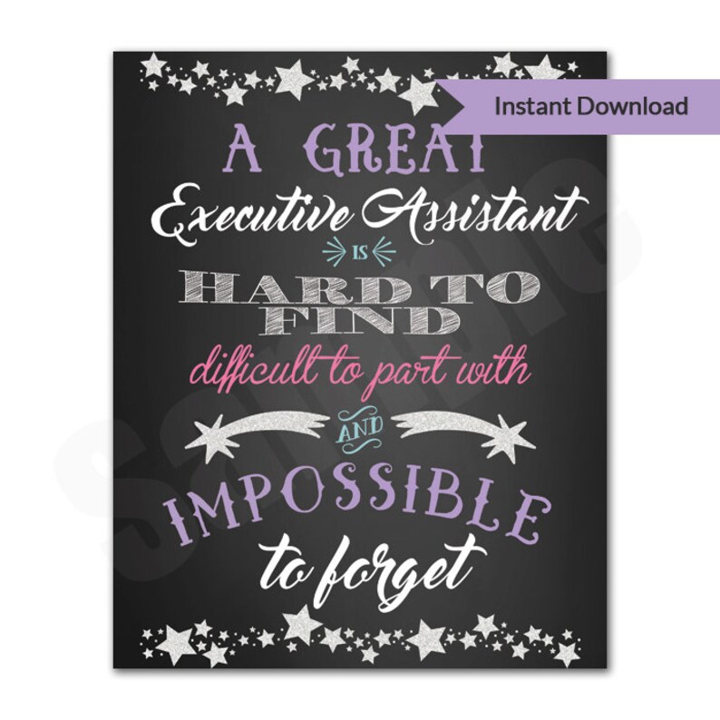 Executive Assistant Thank You Card Printable Instant Download | Etsy