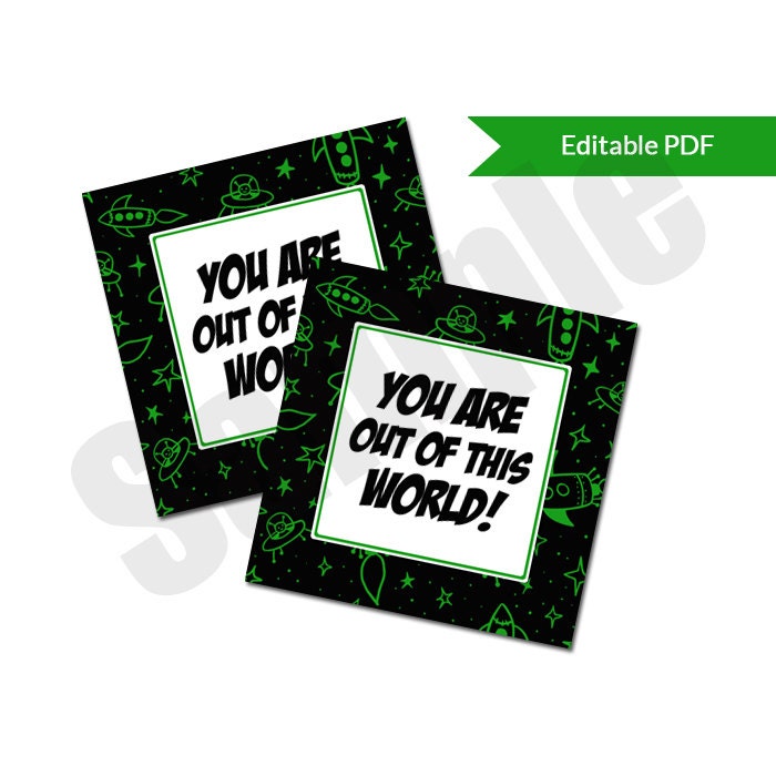 You Are Out of This World Thank You Teacher Appreciation Favor Tag ...