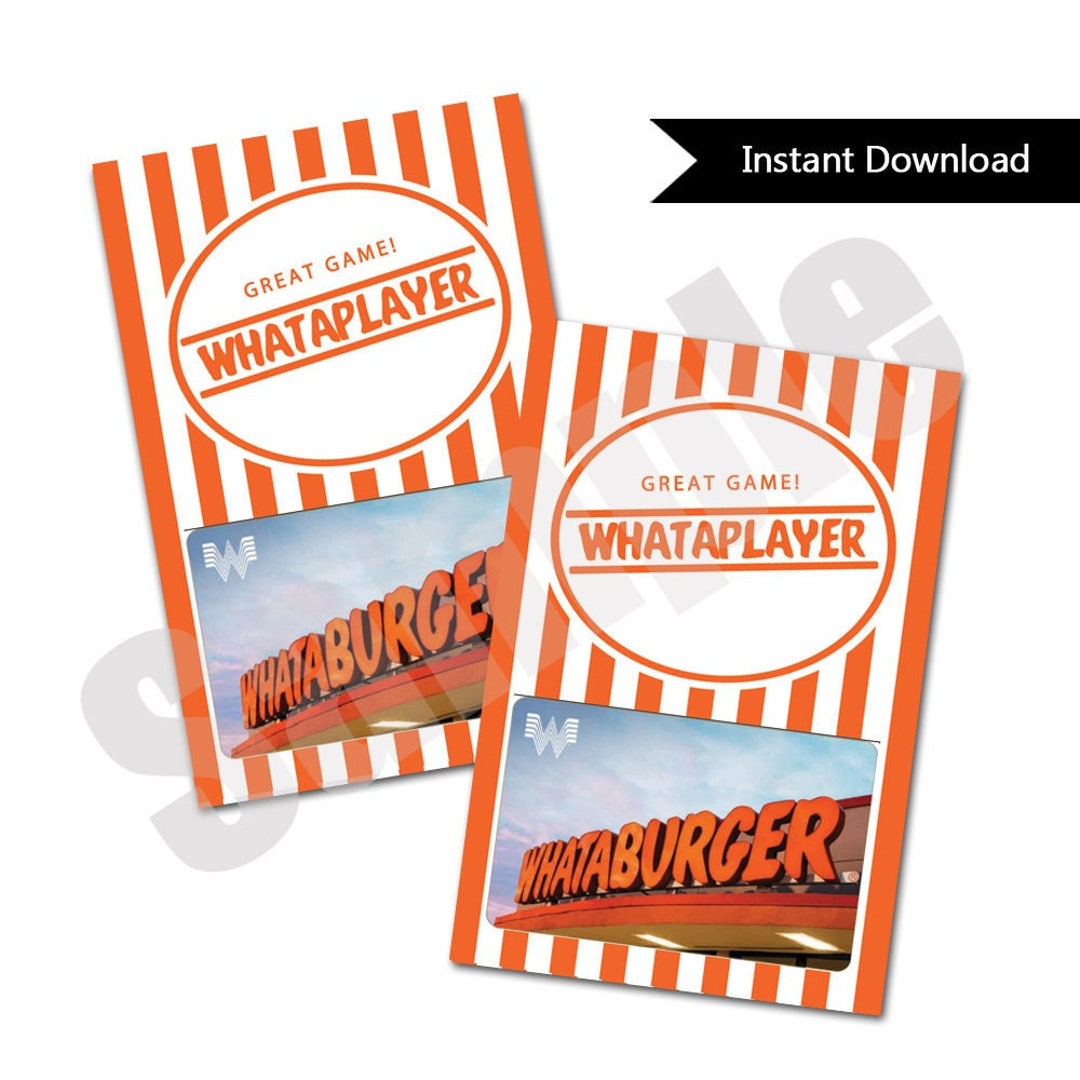 Whataburger Whataplayer Gift Card Holder for Team Appreciation Instant ...