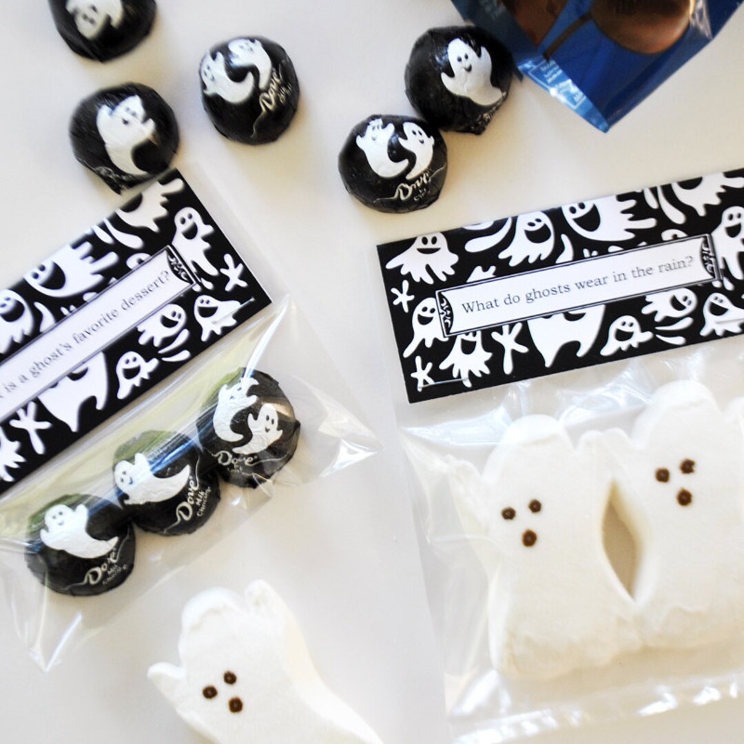 Ghost Jokes Halloween Favor Treat Bag Topper Printable - Etsy