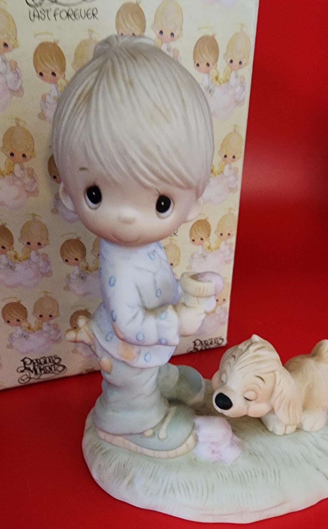 Rare! Original 21 Precious Moments PRAISE THE LORD Anyhow. Little Boy ...