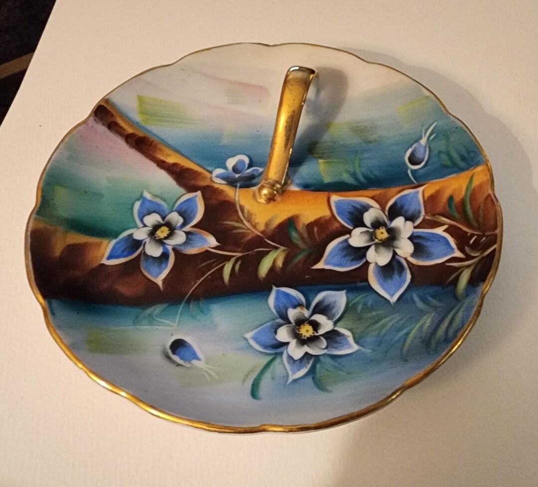 Vintage Lefton China Hand Painted Serving Dish W/ Multi-color Stamp and ...