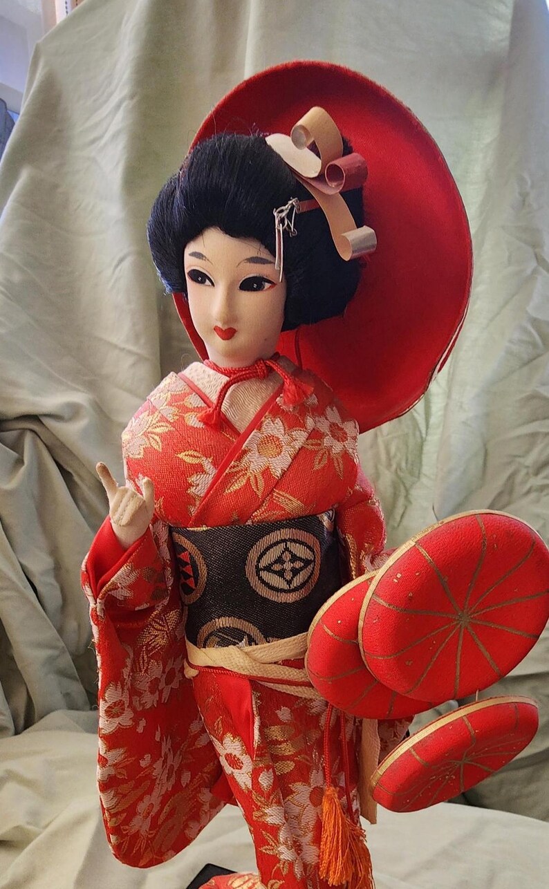 Vintage Nishi Japanese Geisha Doll "hat Dancer" With Original Label ...