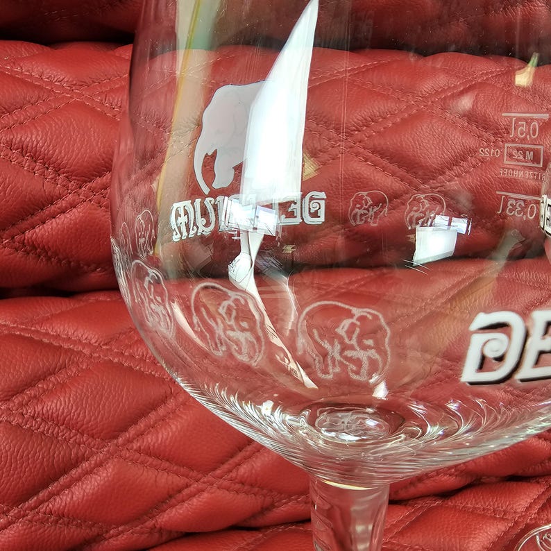 Set of 2 Delirium Tremens Beer Glass – Unique Belgian Brewery Goblet ...