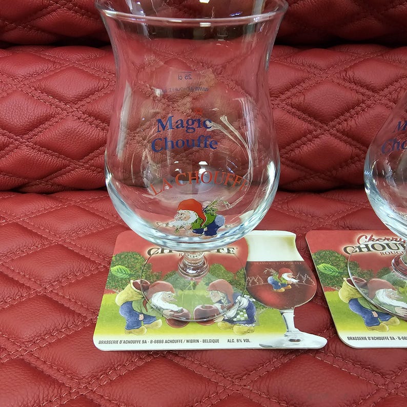 La Chouffe Beer Glasses Set – Belgian Gnome Tulip Glassware With ...