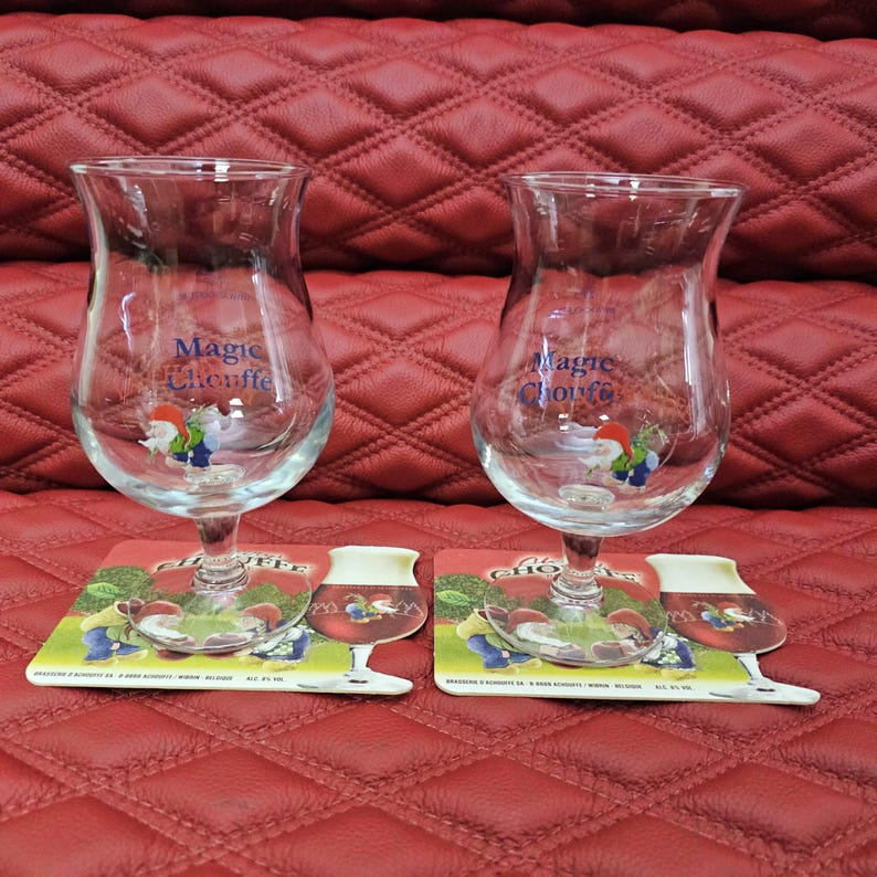 La Chouffe Beer Glasses Set – Belgian Gnome Tulip Glassware With ...