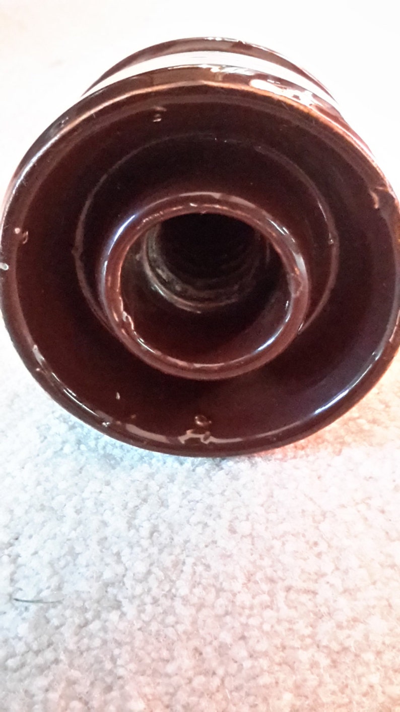 Brown Porcelain Utility Pole Insulator With White Ceramic Top Steampunk ...