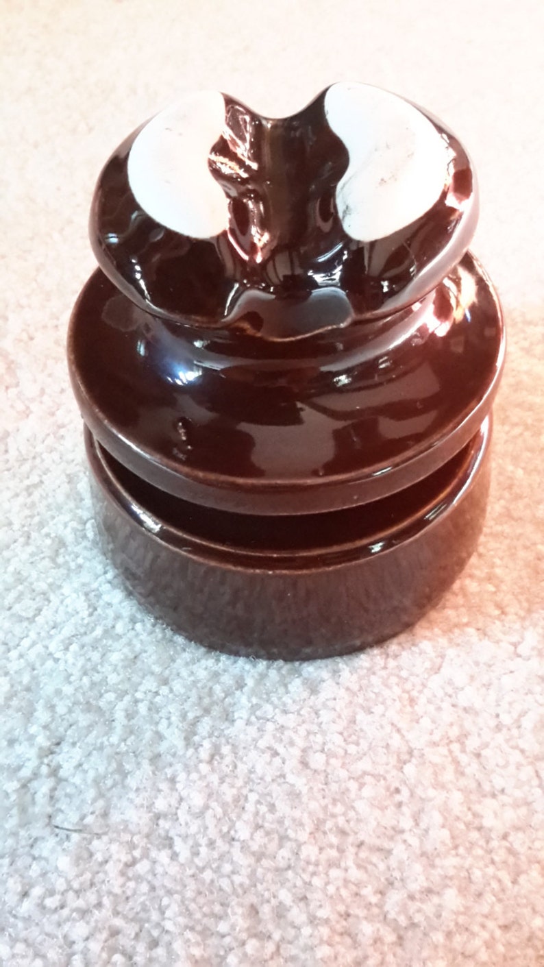 Brown Porcelain Utility Pole Insulator With White Ceramic Top Steampunk ...
