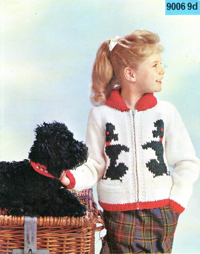 Childs Poodle Sweater Knitting Pattern Vintage PDF Digital - Etsy