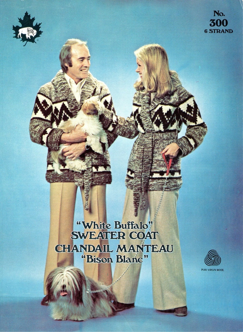 Wrap Sweater Knitting Pattern Womens Men Cowichan - Etsy